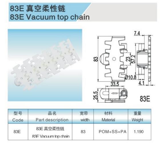83E Plain chains with holes Suitable for transport of ferromagnetic ...